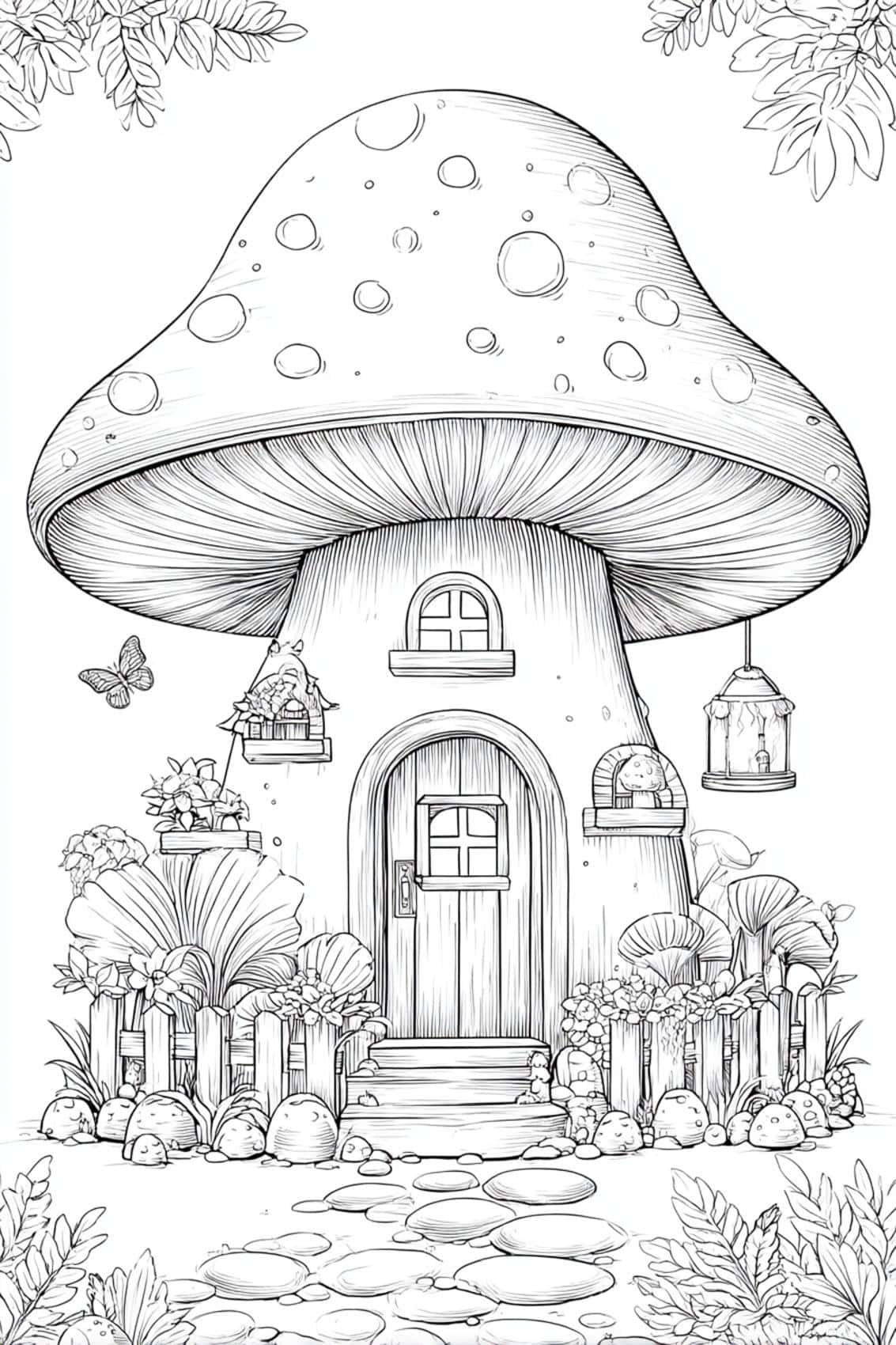 Free Printable Fairy House Coloring Pages (Cozy Fantasy Aesthetics)